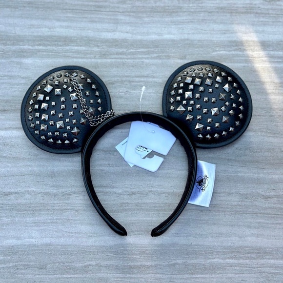 Disney | Accessories | Disney Parks Mickey Mouse Faux Leather Studded Ears Headband | Poshmark